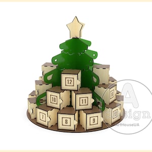 Advent Calendar Laser Cut Vector File, Christmas Advent Calendar ...
