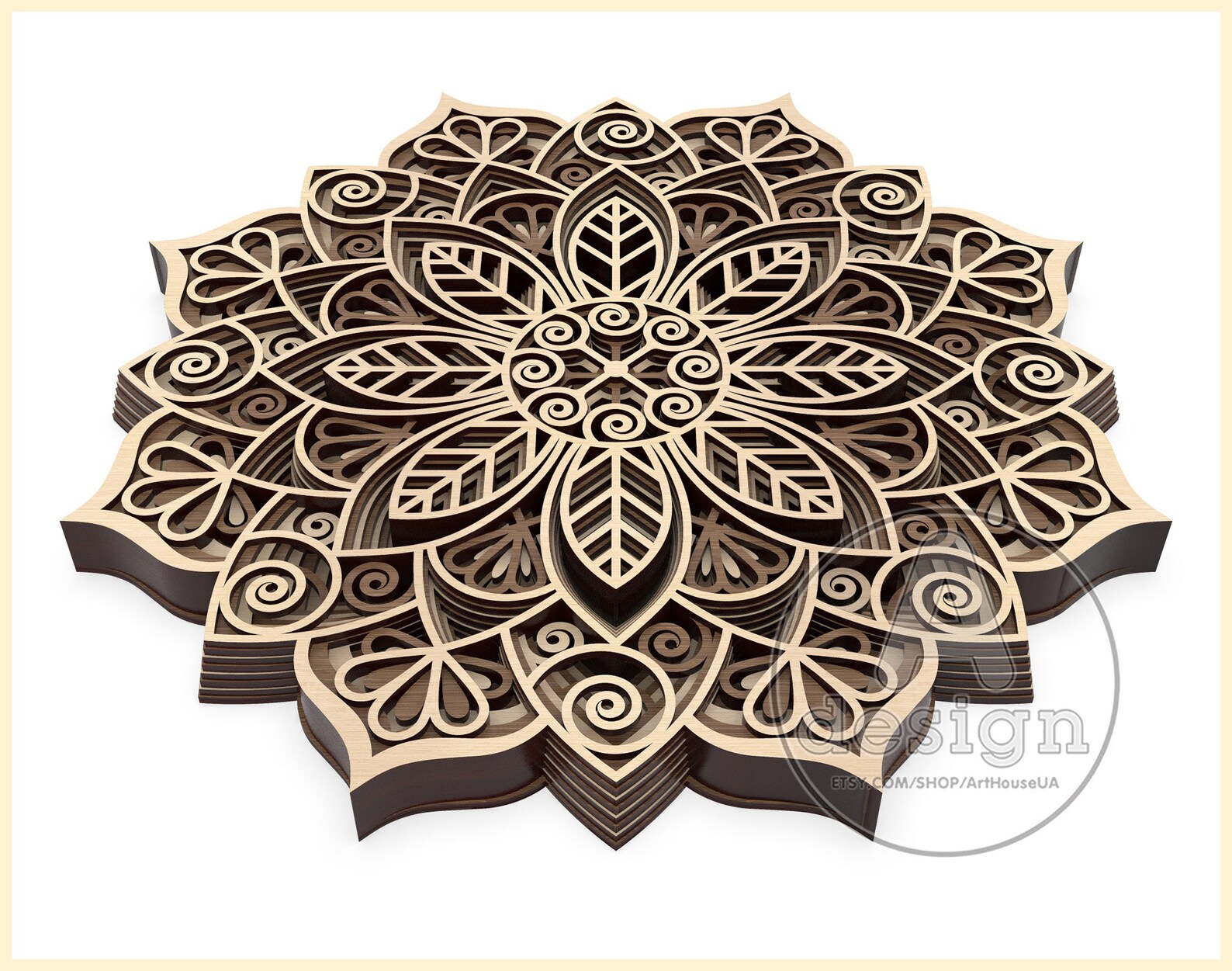 Mandala Laser Cut Vector File DXF, Mandala Scroll Saw File PDF ...