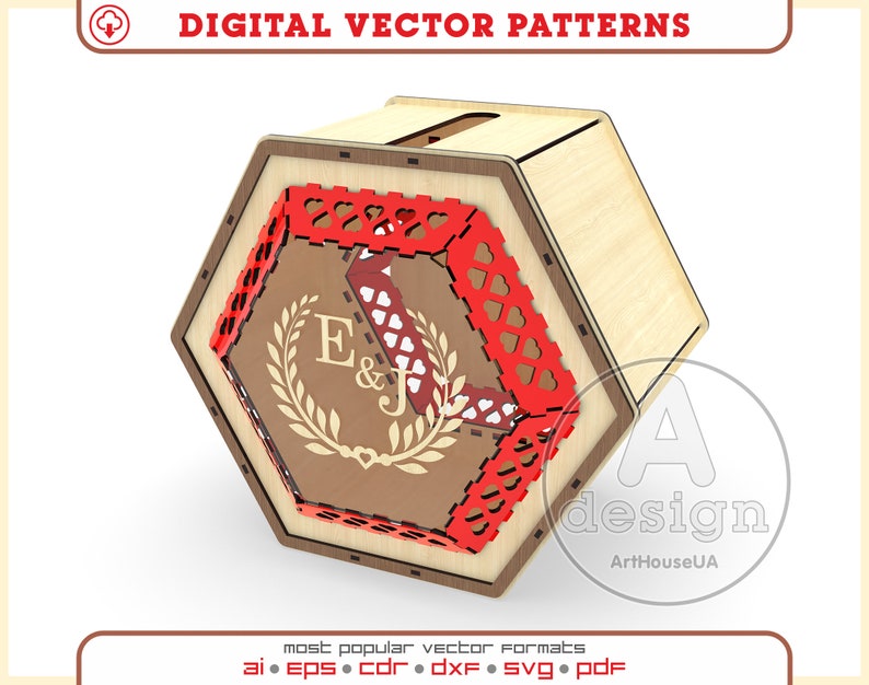 Wedding Card Box Vector SVG File for Laser Cut and Glowforge - Etsy