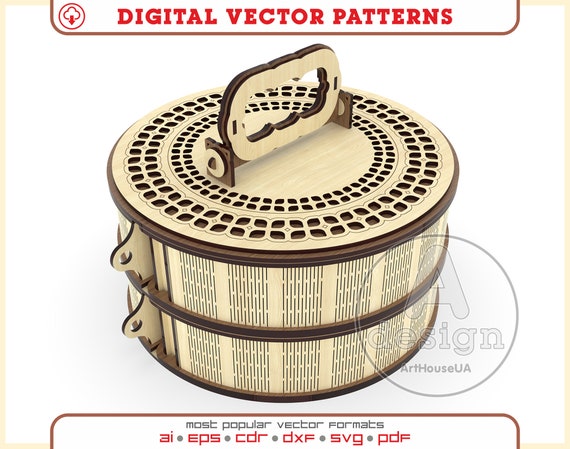 Wooden Circle Box Ready Vector for Glowforge SVG Gift Box - Etsy