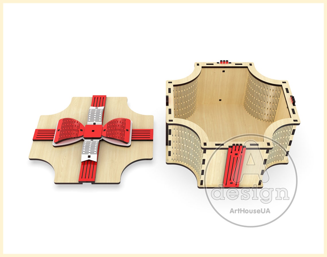 Gift Box Vector SVG File for Laser Cut Machines and Glowforge - Etsy