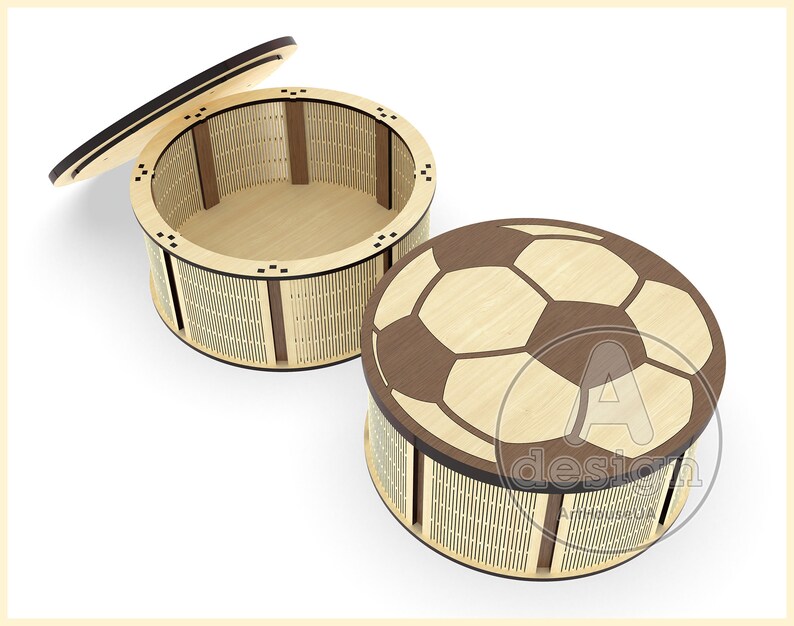 Soccer Ball Gift Box Laser Cut Vector File, Football Glowforge SVG ...