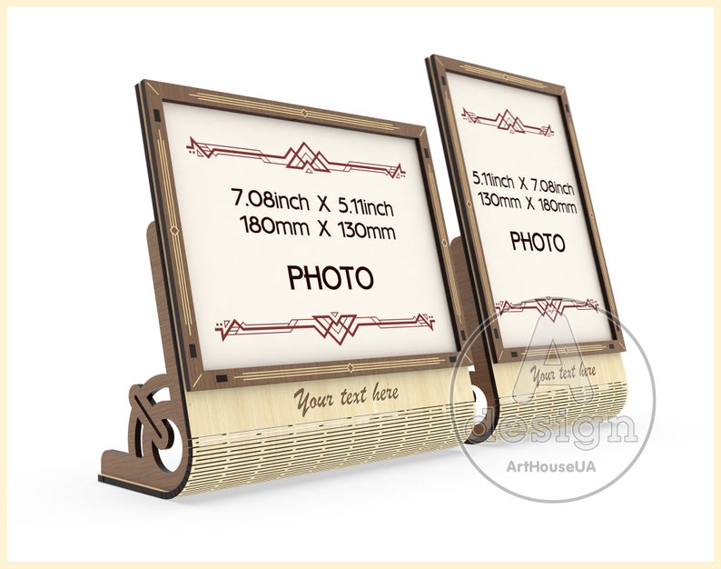Photo Frame SVG Laser Cut File, Modern Frame Stand Tabletop or Desk ...