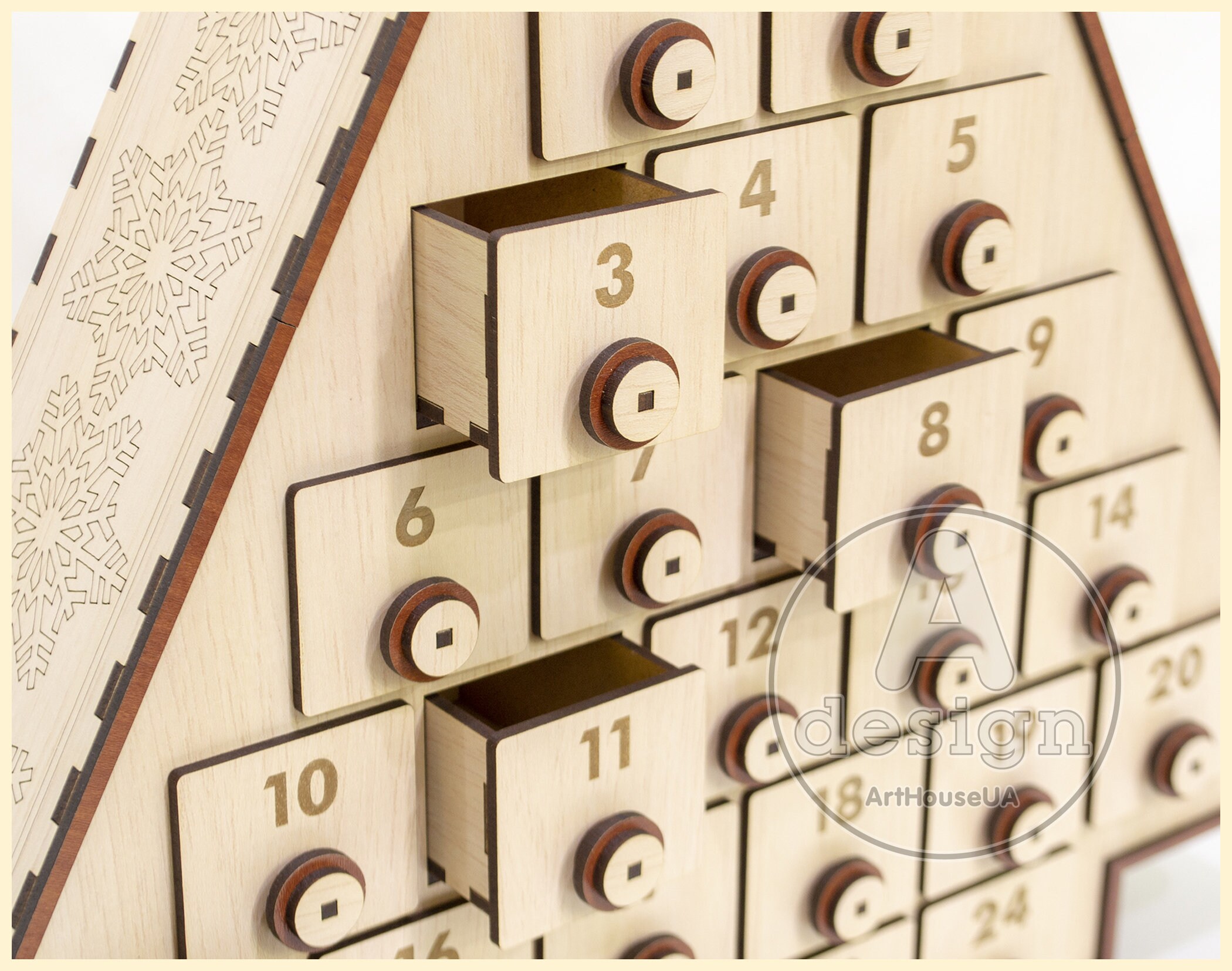 Advent Calendar Laser Cut Vector File Christmas Decorations - Etsy Canada