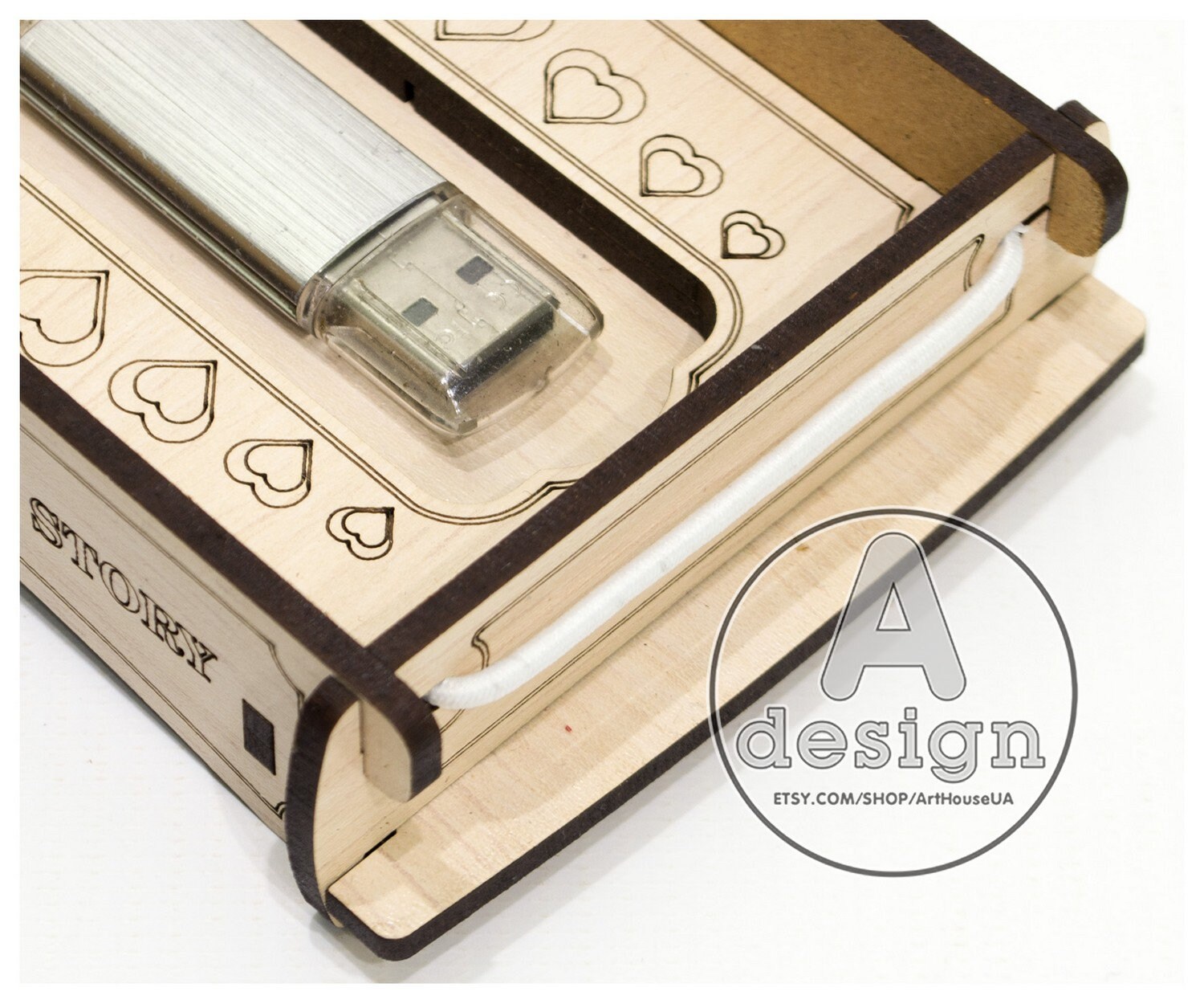 Box for USB vector Wedding story usb case Box laser cut | Etsy