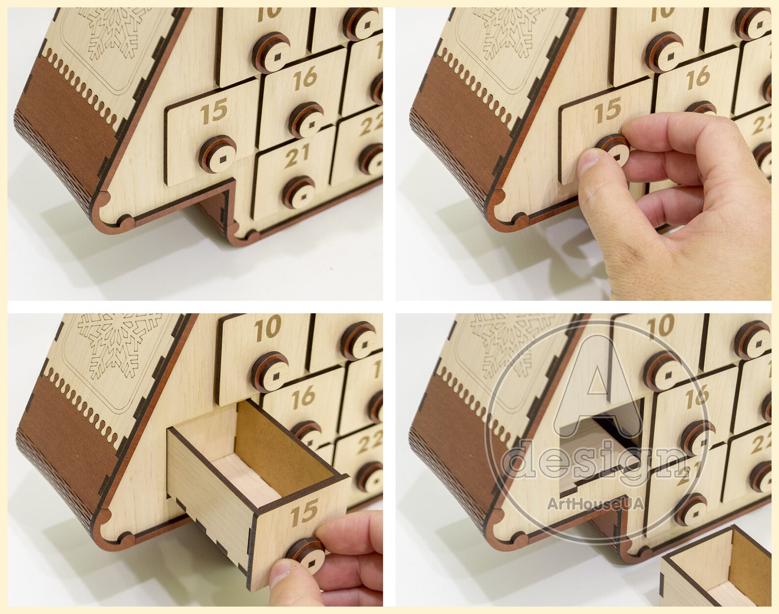 Advent Calendar Laser Cut Vector File Christmas Decorations | Etsy