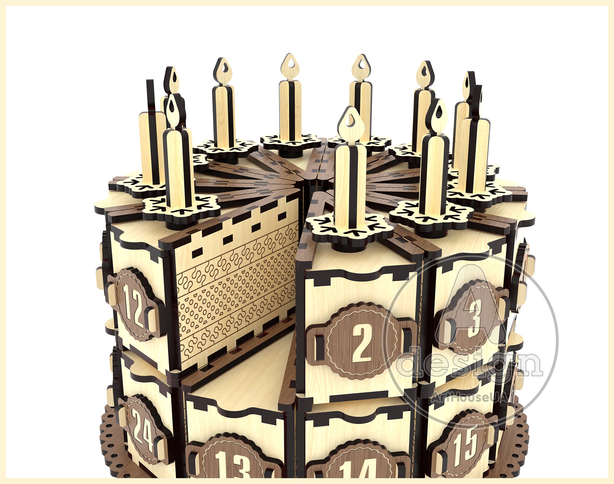 Advent Calendar Laser Cut Vector File, Christmas Advent Calendar ...