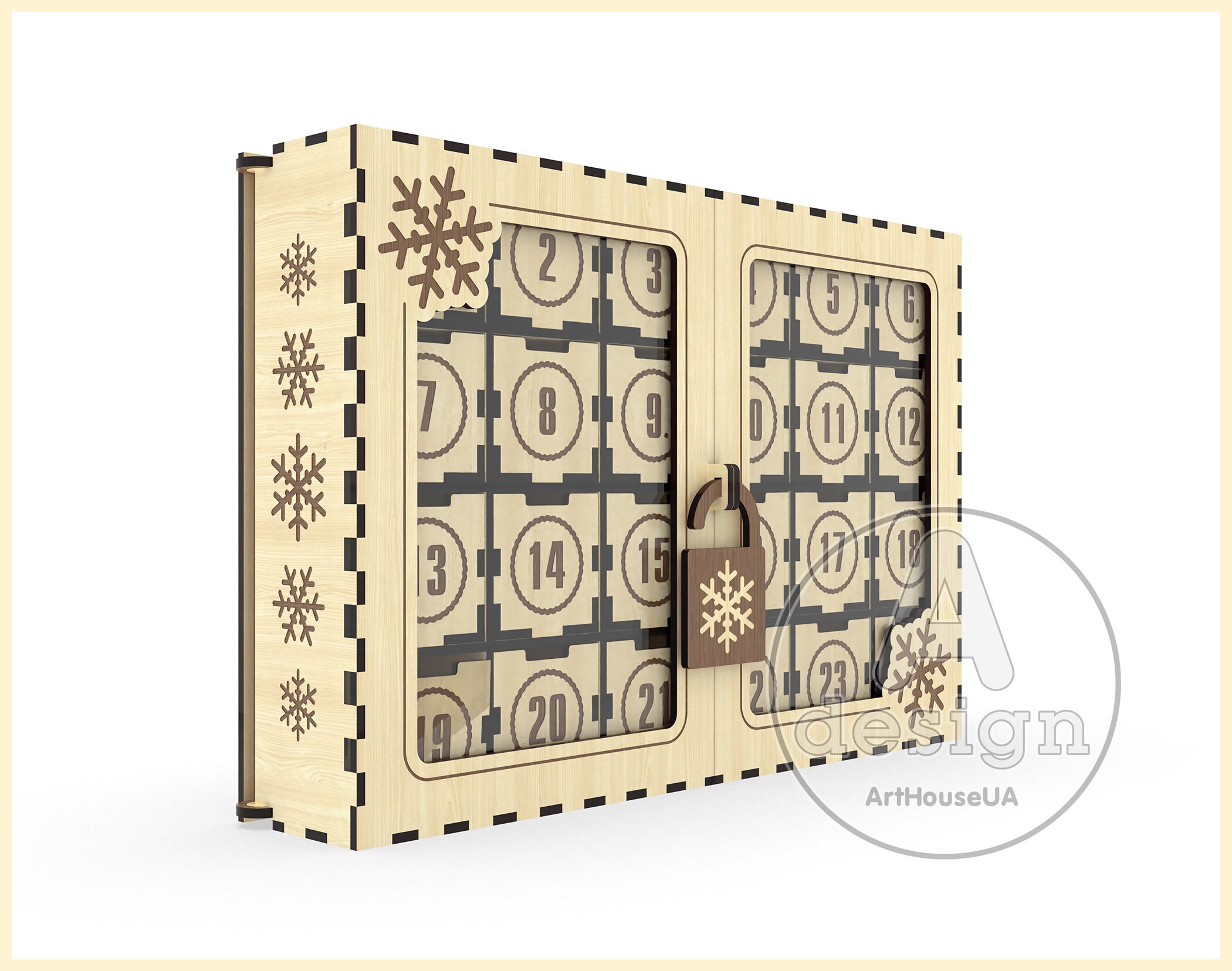 Advent Calendar Laser Cut Vector File, Christmas Advent Calendar ...