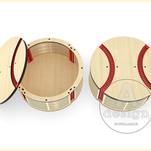 Baseball Candy Box Laser Cut Vector File, Gift Box Like Baseball Ball ...