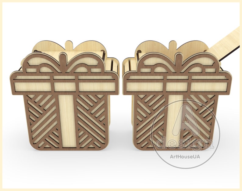 Gift Box Glowforge Ready Vector SVG Files Christmas Gift Box - Etsy