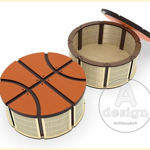Basketball Candy Box Laser Cut Vector File, Gift Box Like Basketball ...
