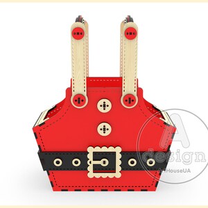 Santa Claus Pants Christmas Gift Bag SVG Vector File Laser Cutter and ...