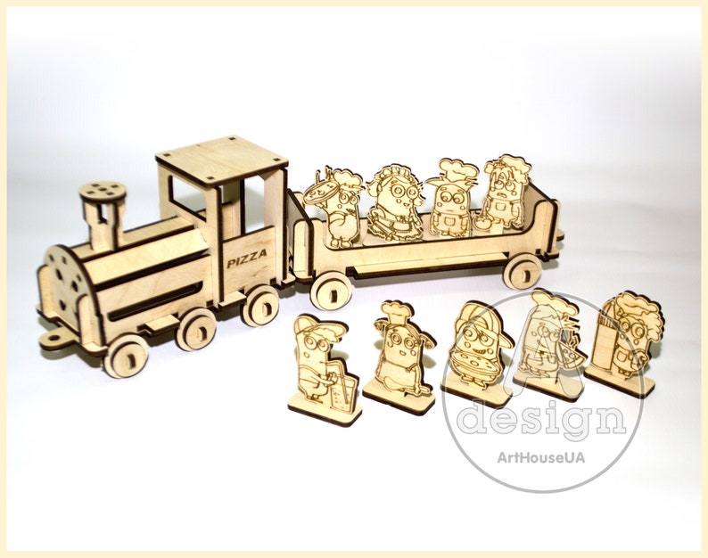 Train Wooden Train Plywood Train Laser Cut Vector Plan - Etsy