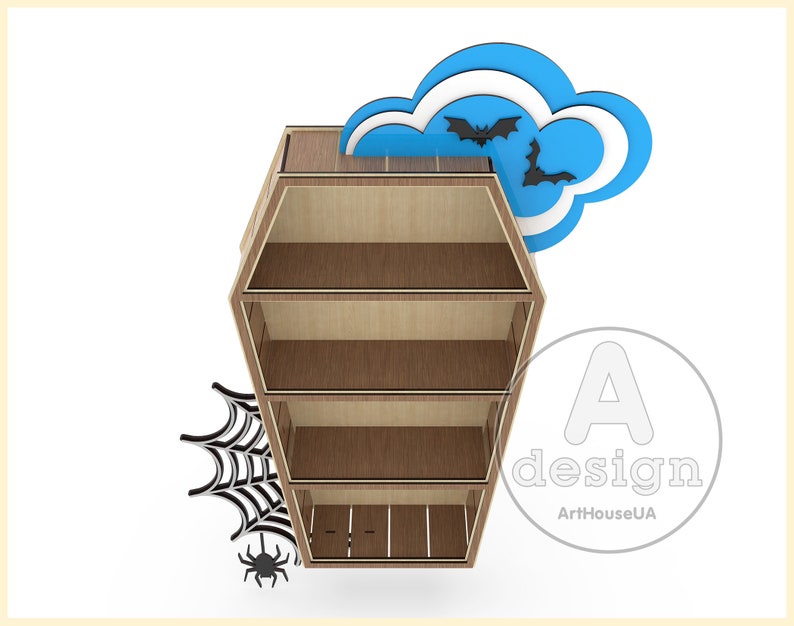 Coffin Shelf Vector Halloween Stand Tablet Stand Book Shelf - Etsy