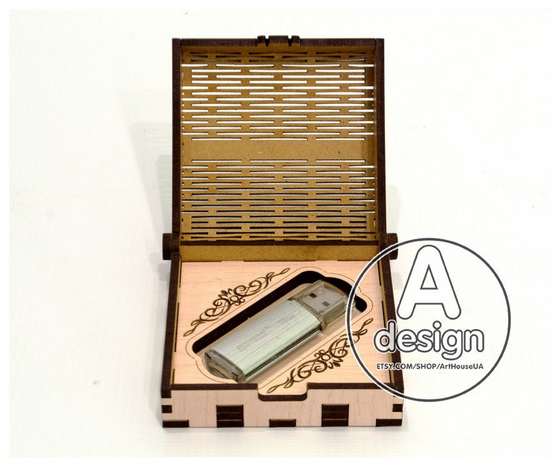 Box for USB vector Wedding story usb case Box laser cut | Etsy