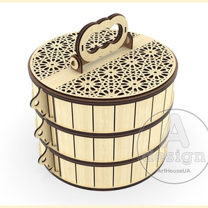 Wooden Circle Box Ready Vector for Glowforge SVG, Gift Box Laser File ...