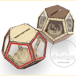 Two Versions Wedding Card Box Vector SVG File for Laser Cut and ...