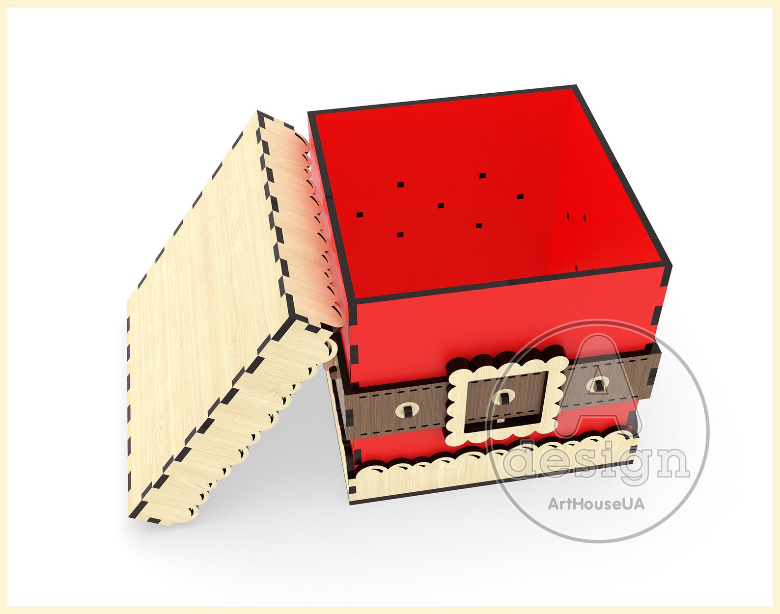 Christmas Santa Gift Box Vector File Laser Cutter and Ready SVG ...