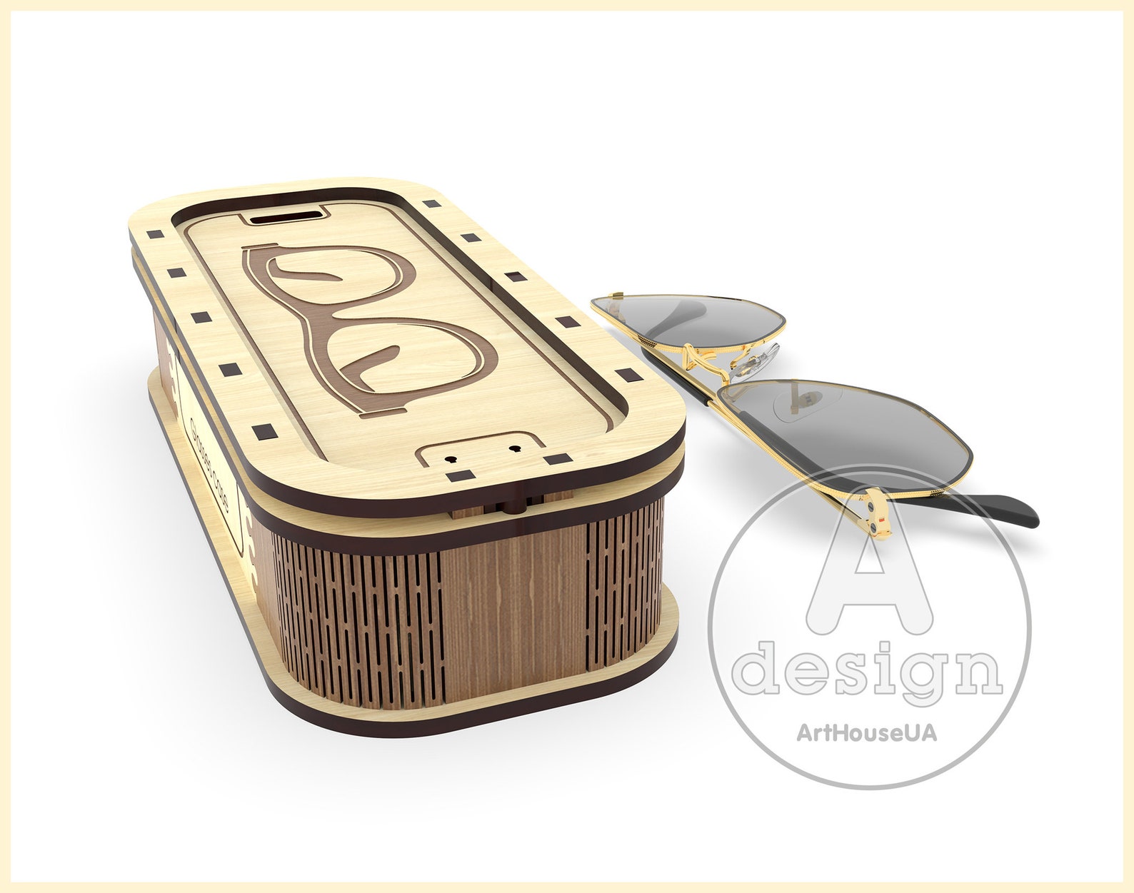 Glasses Case Vector File Wooden Case for Sun Glasses - Etsy