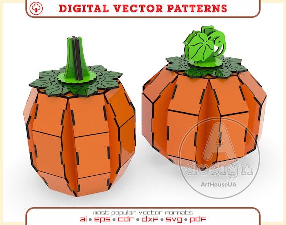 Two Pumpkin Boxes Vector Files for Laser Cut Machines and SVG - Etsy