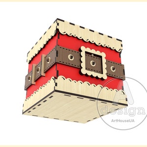 Christmas Santa Gift Box Vector File Laser Cutter and Ready SVG ...