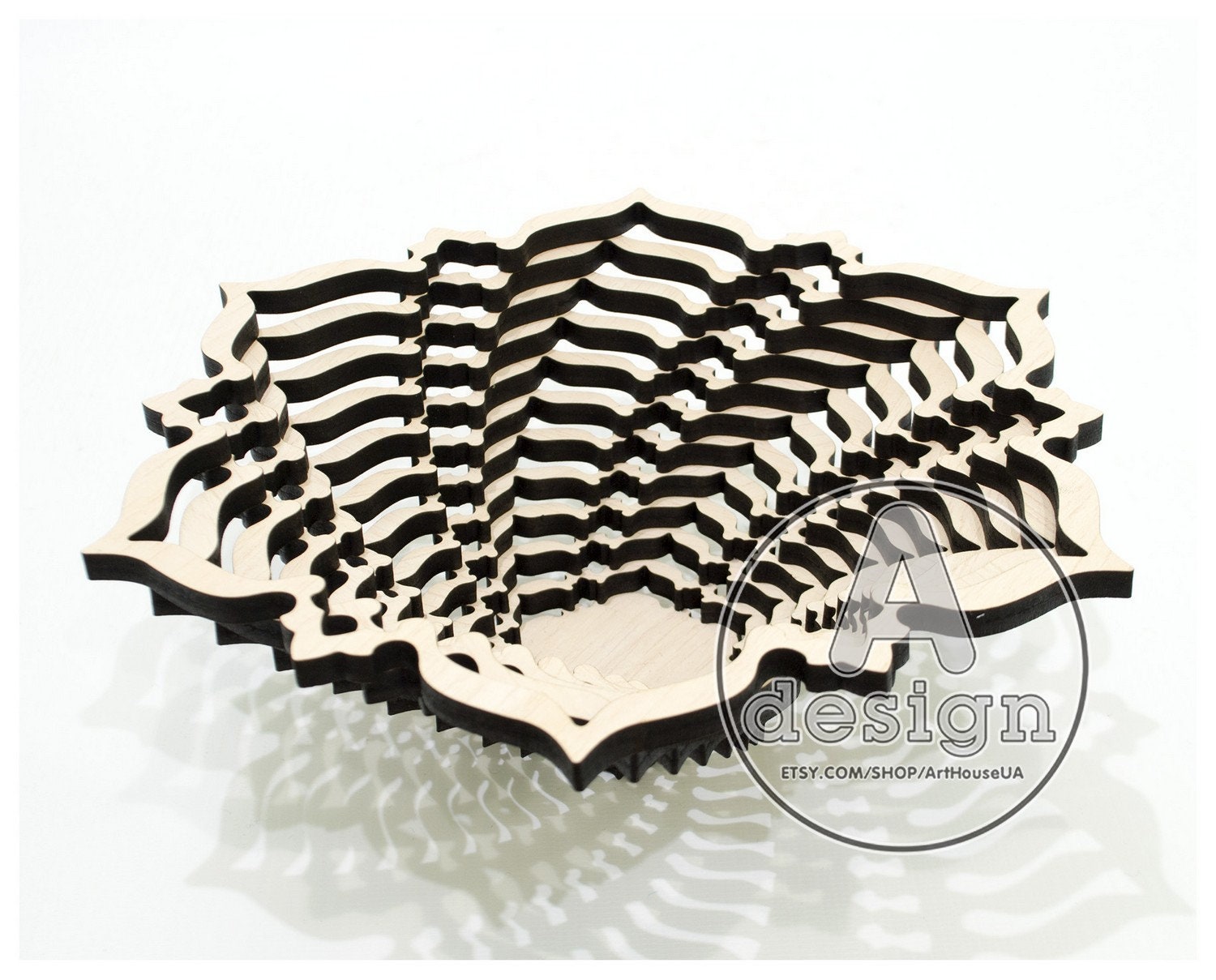 Bowl Laser Cut Vector File DXF, Basket Vector, Dish for Fruit Vector ...