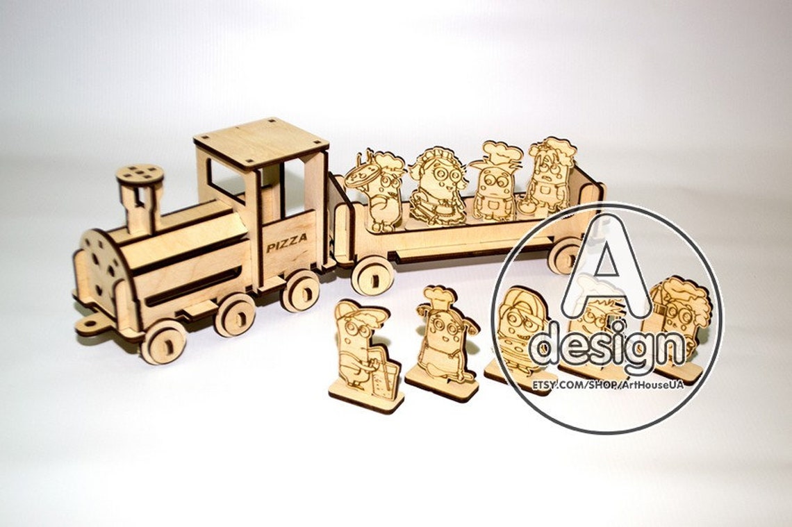 Train Wooden Train Plywood Train Laser Cut Vector Plan - Etsy