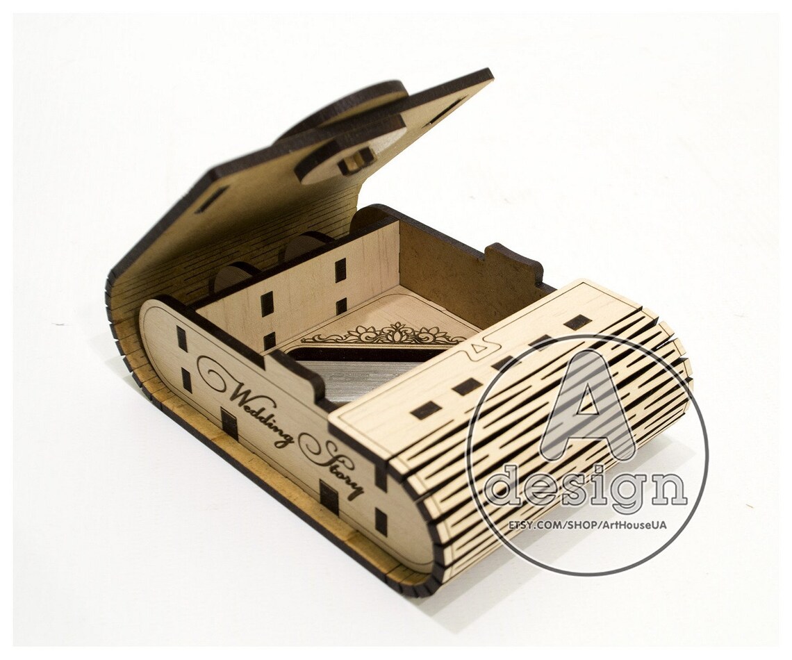 Box for USB vector Wedding story usb case Box laser cut | Etsy