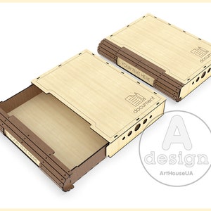 Slider Box A4 for Documents Laser Cut Vector File, A4 Paper Holder, A4 ...
