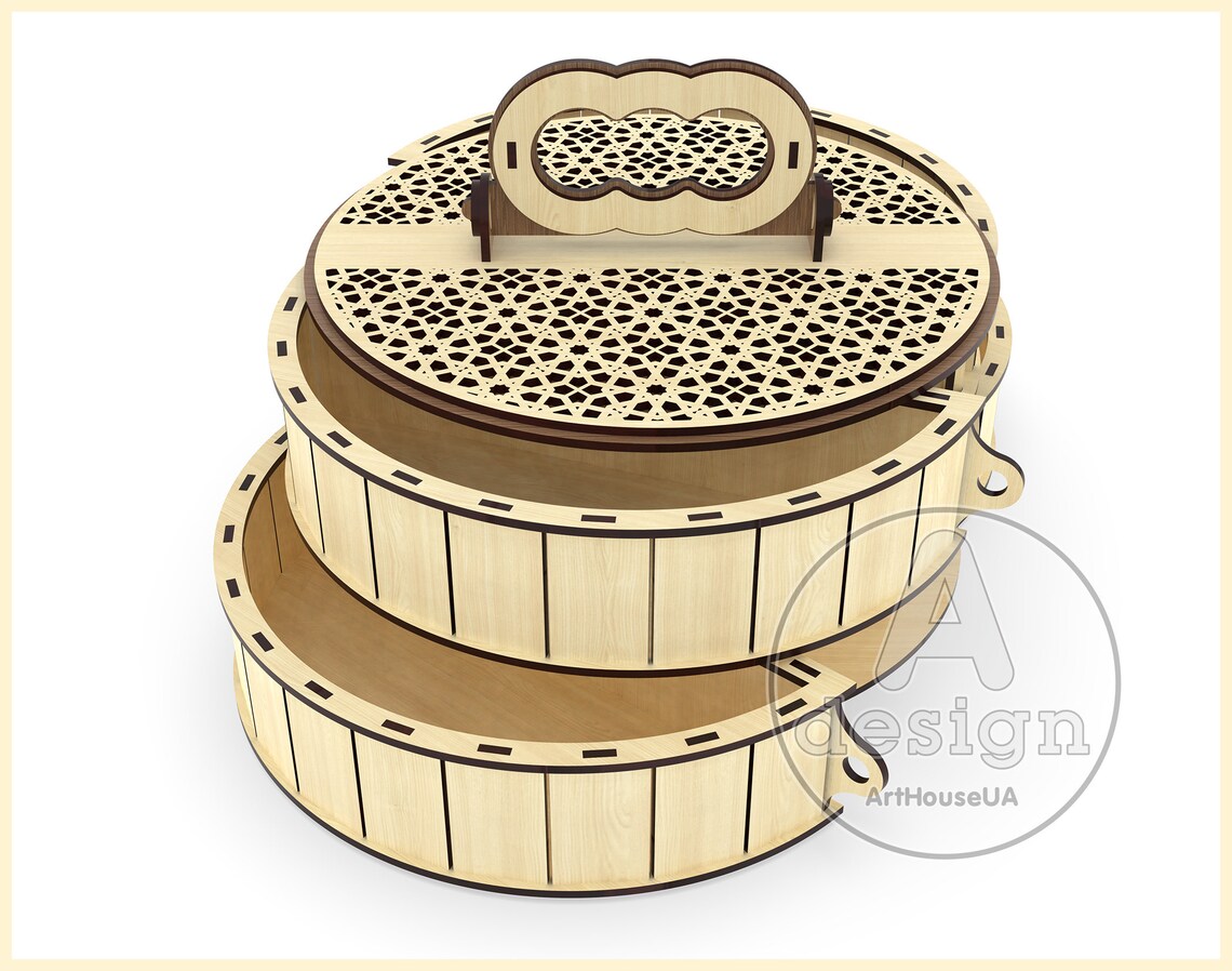 Wooden Circle Box Ready Vector for Glowforge SVG Gift Box - Etsy