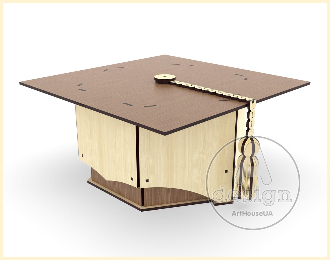 Graduation Cap Gift Box With Tassel Laser Cutting SVG Vector - Etsy