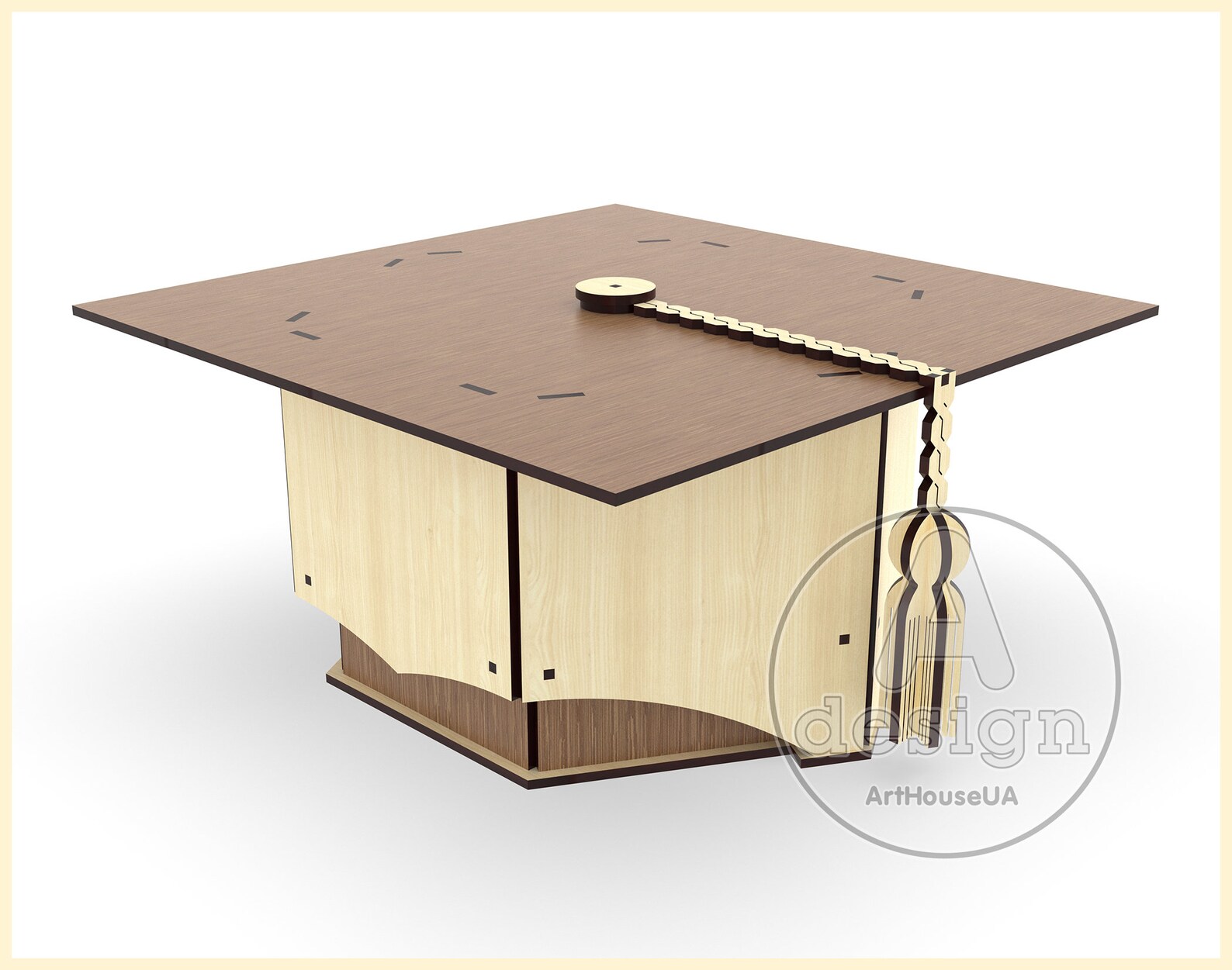 Graduation Cap Gift Box With Tassel Laser Cutting SVG Vector - Etsy