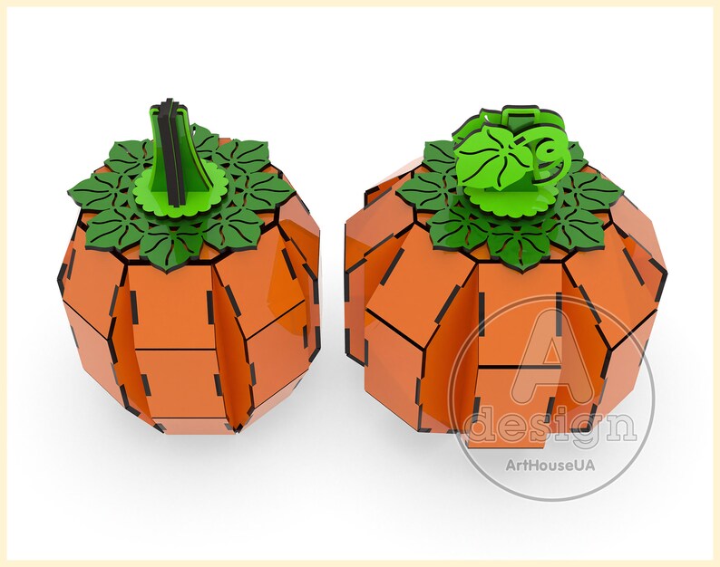 Two Pumpkin Boxes Vector Files for Laser Cut Machines and SVG Glowforge ...
