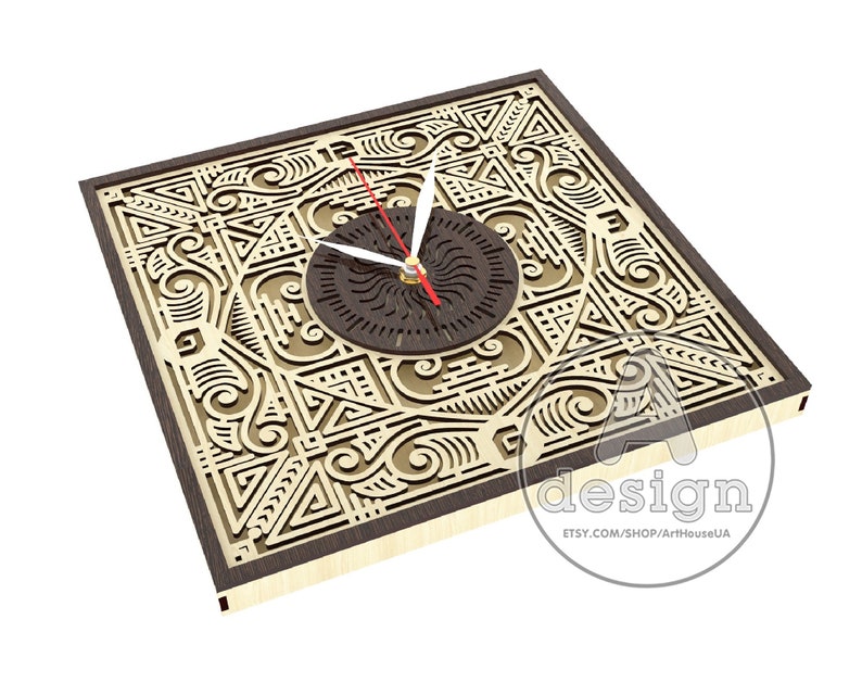 Wall Clock Pattern Clock Vector Clock Laser Cut Laser Cut | Etsy