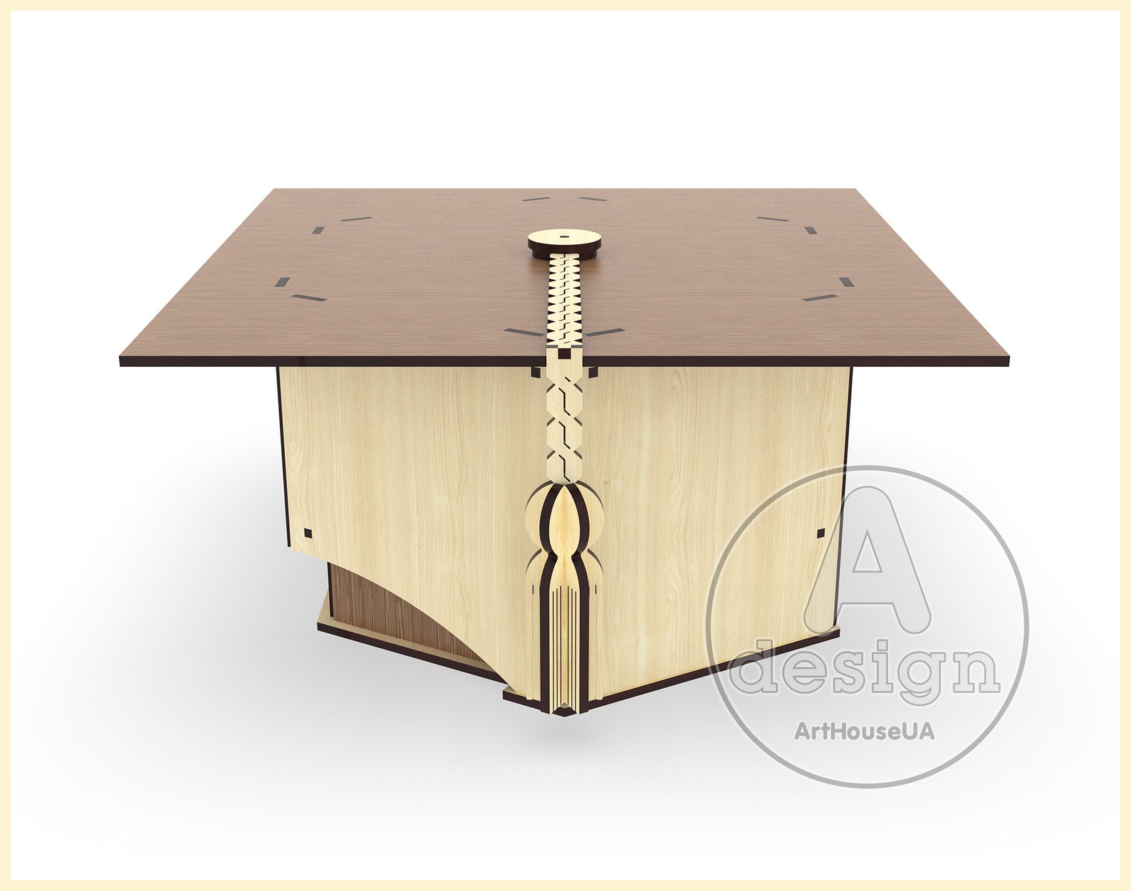 Graduation Cap Gift Box With Tassel Laser Cutting SVG Vector, Gift Box ...