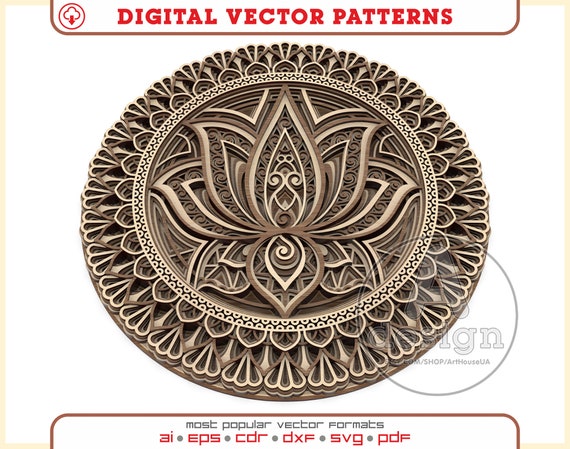 Mandala Laser Cut Vector File DXF Mandala Scroll Saw File - Etsy