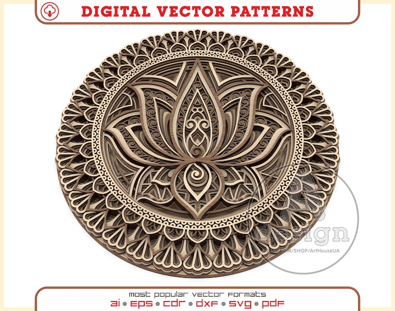 Mandala Laser Cut Vector File DXF Mandala Scroll Saw File - Etsy