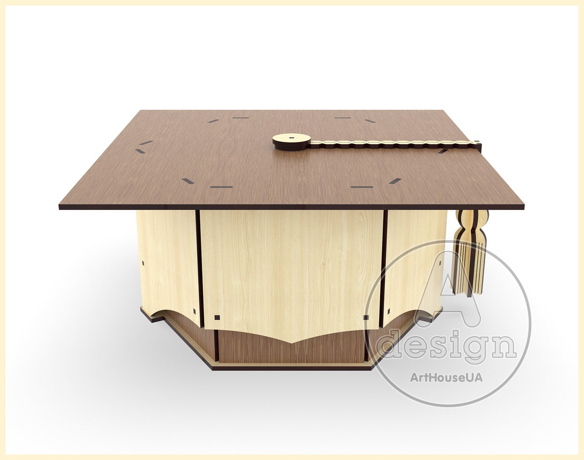 Graduation Cap Gift Box With Tassel Laser Cutting SVG Vector, Gift Box ...