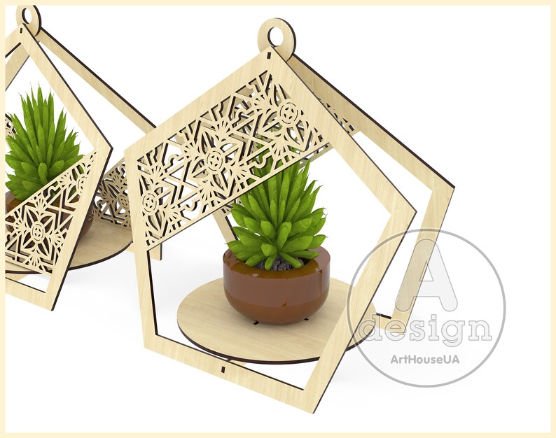 Hanging Planter Vector Plan Flowers Storage Basket Ready SVG | Etsy