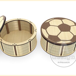 Soccer Ball Gift Box Laser Cut Vector File, Football Glowforge SVG ...