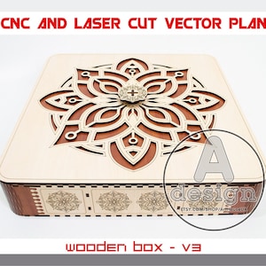 Wooden Box , Gift Box Laser Cut, Box Vector Plan, Plywood Box Laser ...