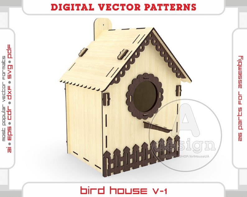 Birdhouse Bird House vector Bird House laser cut BirdHouse | Etsy