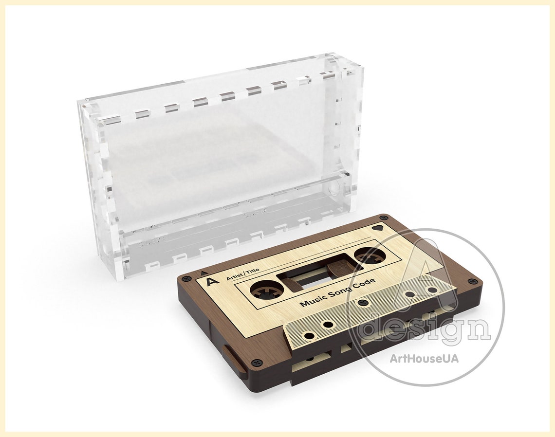 Retro Cassette for Favorite Song Code With Box Laser File, Music Board ...