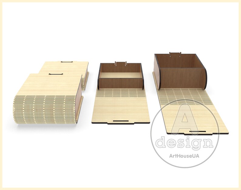 50 Different Sizes Boxes With Flexible Flip up Lid Vector for Laser Cut ...