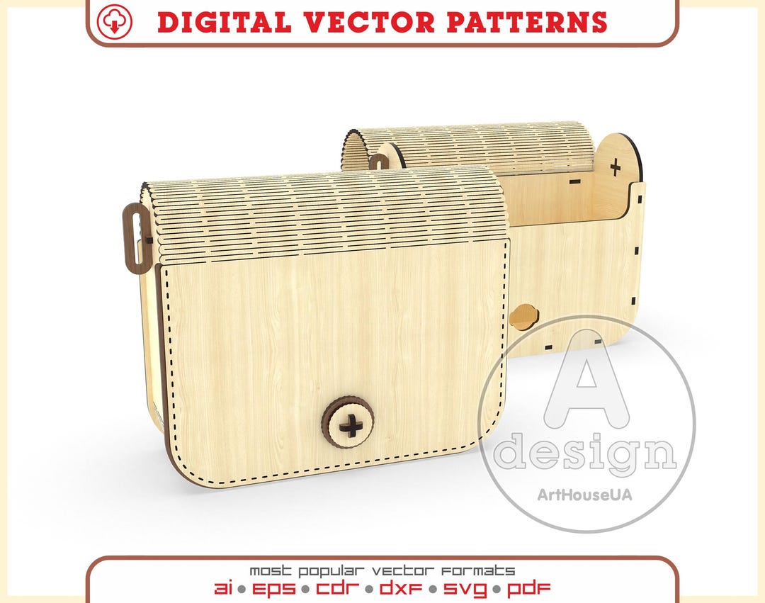 Wood Purse Vector SVG File for Laser Cut, Handbag Vector File, Evening ...