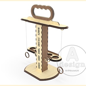 Double Hook and Ring Battle Game Vector File DXF, Ring Swing Drinking ...