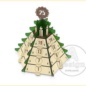 Advent Calendar Laser Cut Vector File, Christmas Advent Calendar ...