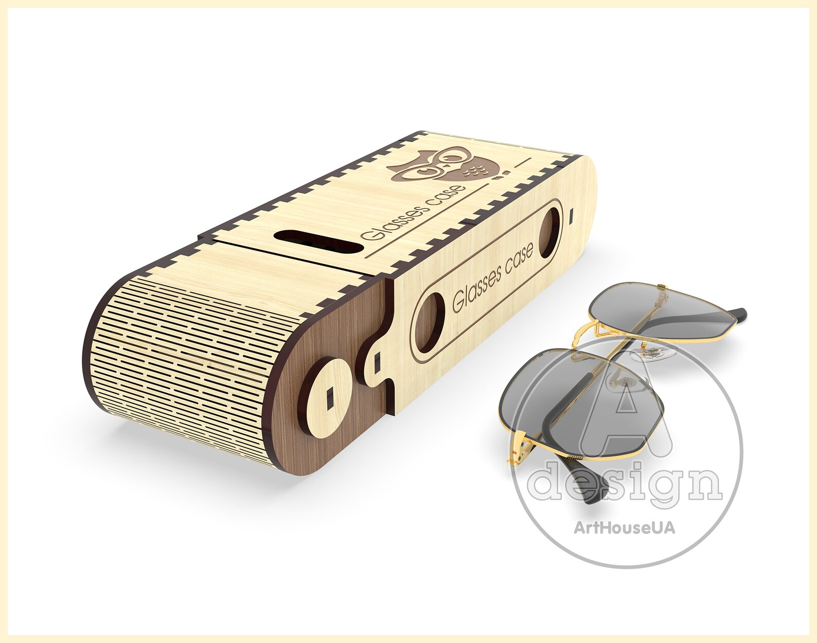 Glasses Case Vector File, Wooden Case for Sun Glasses, Eyeglass Wood ...