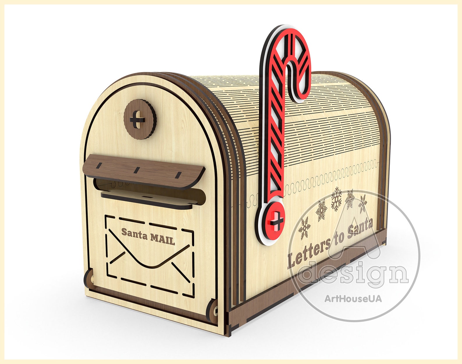 Letters To Santa Mailbox Svg File Laser Cutter Machines And Etsy