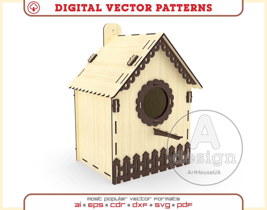 Birdhouse, Bird House Vector, Bird House Laser Cut, Birdhouse Pattern ...